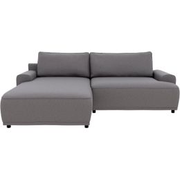 Ecksofa Trendmanufaktur, B:250cm H:82cm T:167cm, grau, 100% Polyester, Wohnzimmer, Sofas, "Fordon, Schlafsofa mit Bettkasten, Couch in L-Form, Breite