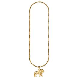 Bruno Banani Herren Kette mit Anh&auml;nger "Schmuck Geschenk Halskette L&ouml;we Venezianerkette", Edelstahl, L: 55 B: 3mm, gold, Edelstahl, B:3mm, Halsketten