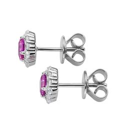 Damen Paar Ohrstecker "Ziersteine, Zirkonia wei&szlig;, Silber 925", Silber 925 (Sterlingsilber), pink, Giorgio Martello MILANO, Silber 925