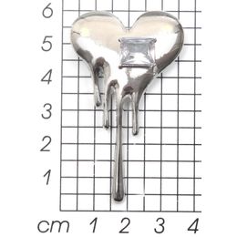 Firetti Damen Brosche "Schmuck Geschenk Ansteckschmuck Herz mit gro&szlig;em Stein glitzernd", wei&szlig;, Metall, Broschen, mit Glasstein