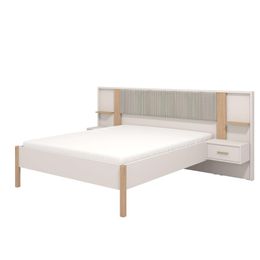 Bett Home Affaire, B:268cm H:115cm L:208,5cm, grau, 92%PES, 8%NY, Jugendzimmer, Betten, "Belfort Bettanlage, mit gepolstertem Kopfteil, weicher