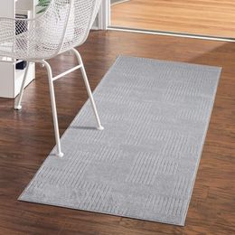 Teppich Carpet City, B:80cm H:11mm L:300cm, grau, Obermaterial: 50% Polyester, 50% Polypropylen, Wohnzimmer, Teppiche, "FLAIR177", Kurzflor-Teppich,