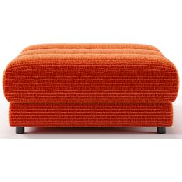 Polsterhocker 3C CANDY, B:100cm H:43cm T:100cm, orange, 100% Polyester, Hocker, "Stripes", Passend zur Serie Stripes, Chenille-Bezug