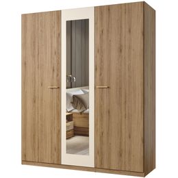 Dreht&uuml;renschrank Home Affaire, B:179,5cm H:214,5cm T:59cm, beige, ABS-Kunststoff, FSC-zertifizierter Holzwerkstoff, Glas, Kunststoff, Melamin,