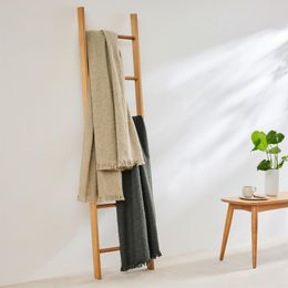 Wohndecke s.Oliver, B:140cm L:210cm, beige, Polyester, Wohndecken, "s.Oliver Boucle Decke", mit stilvollen Fransen