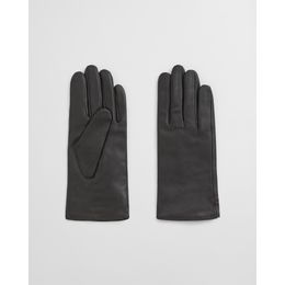 Gant Damen Lederhandschuhe "CASHMERE LINED LEATHER GLOVES", braun, Gr. M, unifarben, Web, Lammleder, Handschuhe, Regular fit