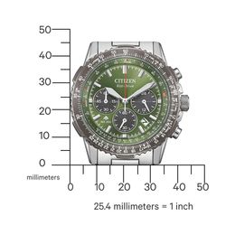 Citizen Herren Chronograph "Promaster Sky"silberfarben, gr&uuml;n, Armbanduhren, Armbanduhr, Solar, Herrenuhr, Edelstahlarmband, analog, Tag