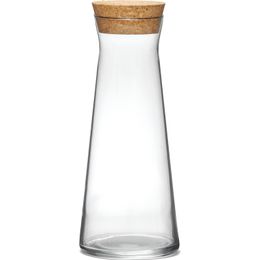 Van Well Karaffe "Glas-Karaffe mit Korkdeckel "Eco", 1,0 Liter", 1.000ml, beige, Karaffen, ideal f&uuml;r Wasser, Saft oder Limonade