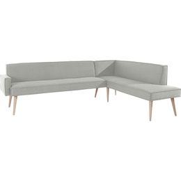 Eckbank, B:198cm H:84cm T:260cm, beige, exxpo - SOFA FASHION, 100% Polyester, Esszimmer, Sitzb&auml;nke, "Lungo, moderne Kedernaht, bequem und elegant,