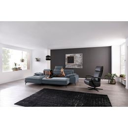 Ecksofa W.Schillig, B:299cm H:83cm T:178cm, blau, Longlife Xtra-Leder Z69: Das feinnarbige, gedeckte Softleder Z69 besticht durch seine