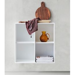 B&uuml;cherregal, B:69cm H:69cm T:32,5cm, wei&szlig;, HAMMEL FURNITURE, Massivholz, Spanplatte, Wohnzimmer, Regale, "Mistral Kubus 026, Hochwertig H&auml;ngeregal,