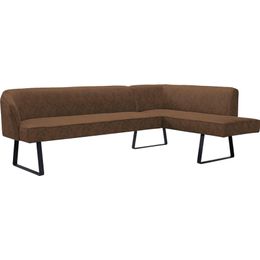 Eckbank, B:270cm H:83cm T:197cm, braun, exxpo - SOFA FASHION, Esszimmer, Sitzb&auml;nke, "Americano", mit Keder und Metallf&uuml;&szlig;en, Bezug in verschiedenen