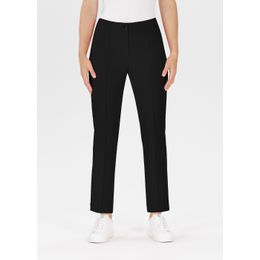 Stehmann Damen 7/8-Hose, schwarz, Gr. 38, unifarben, Obermaterial: 88% Polyester, 12% Elasthan, Hosen, mit Biesen