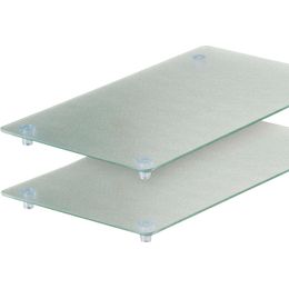 zeller PRESENT Schneide- und Abdeckplatte, B/H/L: 30cm x 0,9cm x 52cm, 2 Stk., wei&szlig;, Herdabdeckplatten, aus ESG-Sicherheitsglas hergestellt