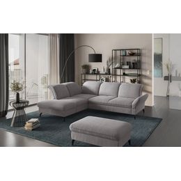 Sit & More Ecksofa SIT & MORE, B:288cm H:88cm T:242cm, silber, 90% Polyester, 10% Polyamid, Wohnzimmer, Sofas, "Leandro L-Form", Wahlweise mit Bett-, Kopfteil -