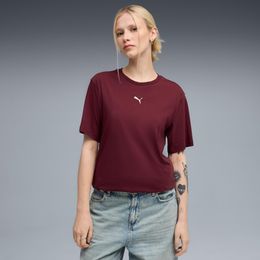 Puma Damen T-Shirt "ESS RELAXED TEE", rot, Gr. L, unifarben, Jersey, Obermaterial: 100% Baumwolle, Shirts
