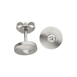 Jobo Damen Paar Ohrstecker "Diamant-Ohrringe", 8mm, SI = kleine Einschl&uuml;sse, Diamanten Platin 950, grau, Diamanten, Platin 950, Ohrringe, 950 Platin