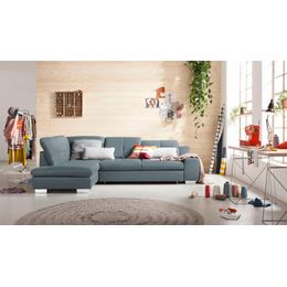 Ecksofa, B:292cm H:89cm T:212cm, blau, SET ONE BY Musterring, 100% Polyester, Wohnzimmer, Sofas, "SO 1200 inkl. Sitztiefen- & R&uuml;ckenverstellung f&uuml;r