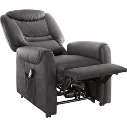 Sit & More TV-Sessel SIT & MORE, B:76cm H:111cm T:78cm, grau, Luxus-Kunstleder;NaturLEDER (echtes Rindsleder);Luxus-Microfaser (100% Polyester), Sessel,