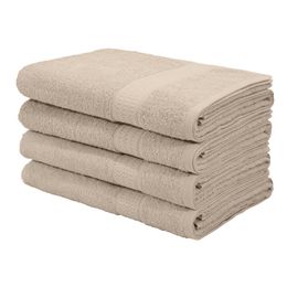 Duschtücher my home, B:70cm L:140cm, beige, Walkfrottee, Obermaterial: 100% Baumwolle, Handtücher, "Juna, als Set und Serie erhältlich, 4