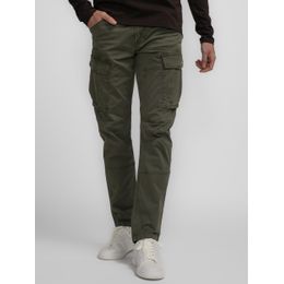 Herren Cargohose, grün, Gr. 33, PETROL INDUSTRIES, Web, Obermaterial: 98% Baumwolle, 2% Elasthan, Hosen, Beinform: Carrot