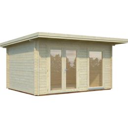 Gartenhaus Palmako, beige, Massivholz, Gartenh&auml;user, "Heidi", 11,7 m&sup2;, mit Fu&szlig;boden im Gartenhaus