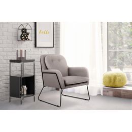 Sessel Home Affaire, B:69cm H:86cm T:75cm, beige, Wohnzimmer, Sessel, "Flin Cocktailsesel", mit Kn&ouml;pfen und Kissenoptik im R&uuml;cken
