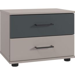 Nachtkommode wimex, B:52cm H:40cm T:38cm, grau, Spanplatte, Sideboards, "Taiga", mit 2 Schubladen, 52cm breit