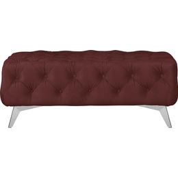 Polsterhocker Home Affaire, B:120cm H:45cm T:80cm, rosa, Struktur (100% Polyester);Samtoptik (100% Polyester), Hocker, "Amaury", Chesterfield-Optik,