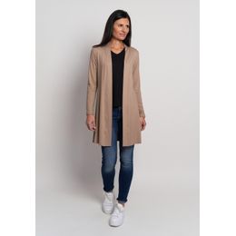 Seidel Moden Damen Cardigan, beige, Gr. 50, unifarben, Jersey, Obermaterial: 95% Viskose, 5% Elasthan, Strickjacken, ohne Verschluss und aus Viskose