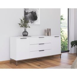 Kombikommode Rauch, B:160cm H:72cm T:42cm, wei&szlig;, Holzwerkstoff, Schlafzimmer, Sideboards, "Kommode T&uuml;rkommode Sideboard Kombikommode FLIPP", 2-t&uuml;rig