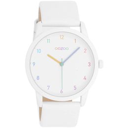 Oozoo Damen Quarzuhr, wei&szlig;, Armbanduhren, Armbanduhr, Damenuhr, Lederarmband