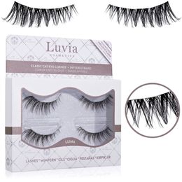 LUVIA COSMETICS Damen Bandwimpern, schwarz, Kunstwimpern, Natürliche Spitzen, flexibles Band, auch für Anfänger, mit Kleber.