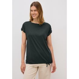 Cecil Damen T-Shirt, grün, Basic, Gr. XXL, unifarben, Web, 50% Baumwolle, 50% Modal, Shirts, mit Tunnelzug am Saum