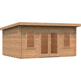 Gartenhaus Palmako, braun, Massivholz, Gartenh&auml;user, "Lisa", 14,2 m&sup2;, mit Fu&szlig;boden im Gartenhaus