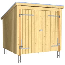 Gartenhaus Plus, beige, Holzwerkstoff, Gartenh&auml;user, "Nordic", Fahrradunterstand mit Doppelt&uuml;r, inkl. Dachpappe/Aluleisten/H-F&uuml;&szlig;e