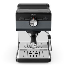 Krups Espressomaschine "XP384G Authentic+, Siebtr&auml;ger", B:20cm H:28,8cm T:28,6cm, grau, Kaffeemaschinen, intuitives Bedienfeld, Milch-Aufsch&auml;umd&uuml;se,