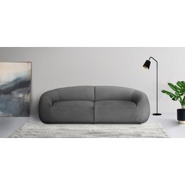 Big-Sofa, B:240cm H:81cm T:100cm, grau, LeGer Home by Lena Gercke, 100% Polyester, Sofas, "YANI, Designersofa, organische Form, Maße B/T/H: 240/64/81