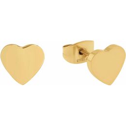 Amor Damen Paar Ohrstecker "Herzen", Edelstahl, gold, Edelstahl, Ohrringe