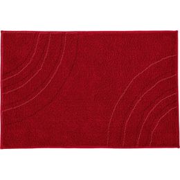 Badematte Kleine Wolke, H:25mm, rot, Polyacryl, Badematten, "&raquo;Saturn&laquo;, Badvorleger, Badezimmer Teppich", Badteppich, Uni Farben, modernes Design,