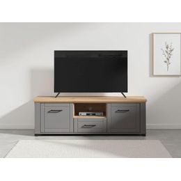 TV-Board Home Affaire, B:147cm H:47,5cm T:41cm, grau, MDF, Spanplatte, Sideboards, "Valencia"