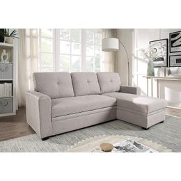 Ecksofa, B:216cm H:80cm T:139cm, beige, ATLANTIC HOME COLLECTION, Wohnzimmer, Sofas, "Gerrit L-Form, B: 216 cm", mit Bettfunktion & Bettkasten