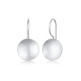 NENALINA Damen Paar Ohrh&auml;nger "H&auml;nger Kreis Rund Pl&auml;ttchen Geb&uuml;rstet 925er Silber", onesize, ohne Stein, Silber 925 (Sterlingsilber), silber, Silber