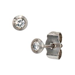 Jobo Damen Paar Ohrstecker, 3,7mm, SI = kleine Einschl&uuml;sse, Diamanten Platin 950, grau, Diamanten, Platin 950, Ohrringe, rund 950 Platin mit 2