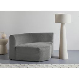 Sofa-Eckelement, B:122cm H:74cm T:104cm, grau, LeGer Home by Lena Gercke, 100% Polyester, Polsterelemente, "LYZA mit gerundeter Rückenlehne, Maße