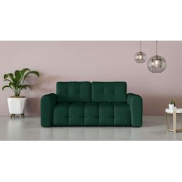 2-Sitzer OTTO HOME, B:195cm H:91cm T:107cm, grün, 100% Polyester, Sofas, "Manilla, trendige Steppung, 2 Rückenkissen, B/T/H 195/107/91 cm", mit