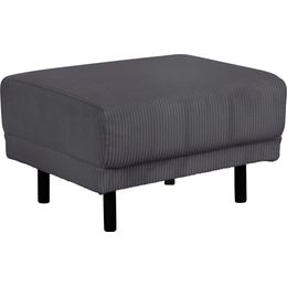 Polsterhocker Home Affaire, B:70cm H:43cm T:64cm, grau, 100% Polyester, Hocker, "AGNIA B/T/H: 70/64/43 cm", passend zur Serie, auch in Cord und Bouclé