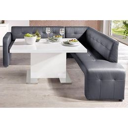 Essbank, B:157cm H:82cm T:245cm, grau, exxpo - SOFA FASHION, Luxus-Microfaser (100% Polyester), K&uuml;che, Sitzb&auml;nke, "Barista, bequem und elegant, hohe