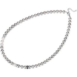Kingka Damen Perlenkette "Schmuck Geschenk Edelstahl Halsschmuck Halskette", Edelstahl Perlen, L: 55, silber, Edelstahl, Perlen, Halsketten, mit