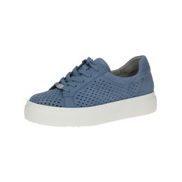 Caprice Damen Plateausneaker "Caprice Sneaker Veloursleder", Gr. 40, blau, Veloursleder, Schuhe